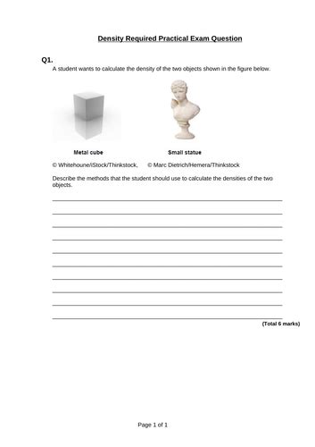 Physics Density Required Practical Teaching Resources