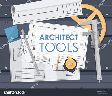 Technical Engineering Drawing Plan Architectural Drawings Stock Vector Royalty Free 577469572
