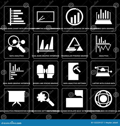Set Of Data Analytics Lines On Spherical Grid Laptop With Cloud Data