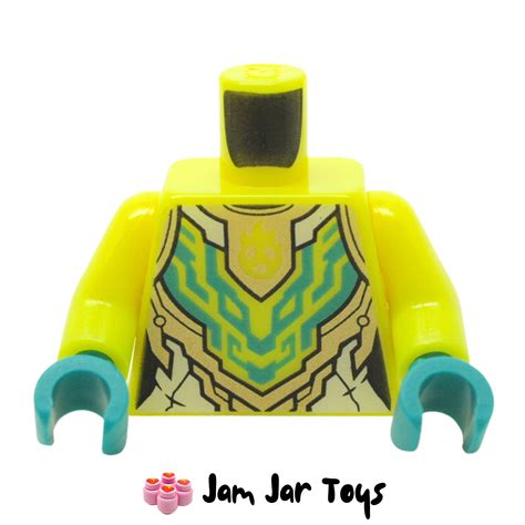 Lego Torso Armour Gold Dark Turquoise White Panels To23