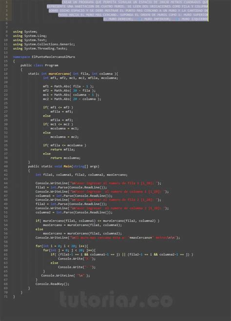 Funciones VisualStudio C El Punto Mas Cercano Al Muro De Un Laberinto Tutorias Co