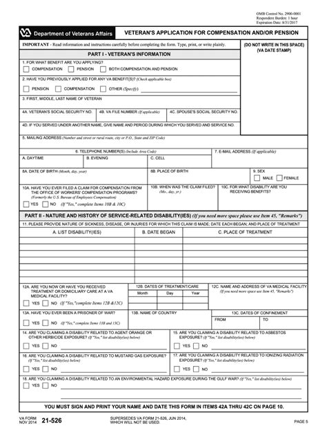 Va 21 526ez Printable 2014 2025 Form Fill Out And Sign Printable Pdf
