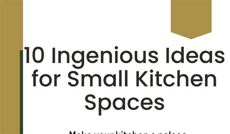 10 Ingenious Ideas For Small Kitchen Spaces