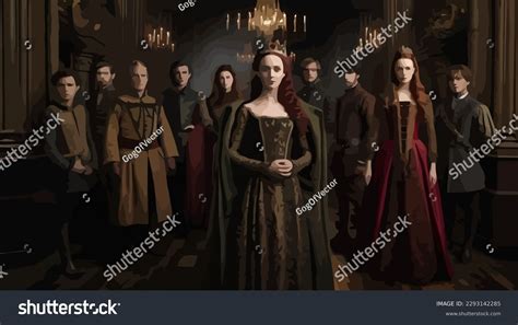 Royal Court Intrigue Labyrinth Secrets Betrayals Stock Vector Royalty