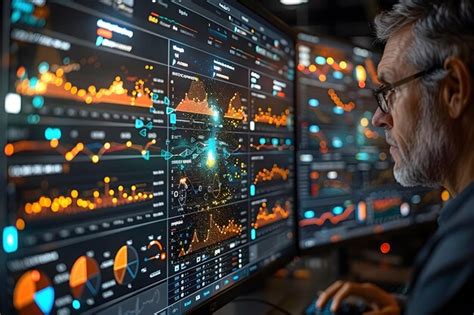 Data Analysis And Visualization Professional Analyzing Complex Financial Data On Multiple