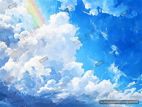 AI创作图动漫风格白云 动漫中的白云 浪漫动漫洁白云朵 动漫中童话中的白云 唯美云彩装饰画 炫丽云彩油画 彩虹云朵插画 动漫白云素材 虹云插画