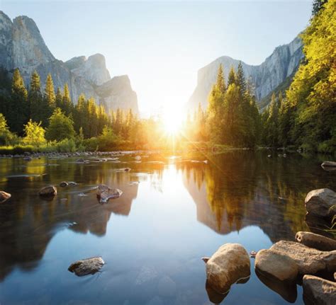 Papel De Parede Montanhas Floresta Rio Paisagem Sol Gg424 Elo7
