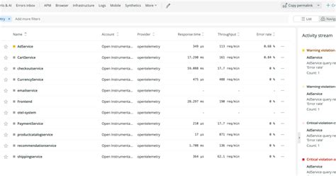 errors inbox prend opentelemetry en charge new relic