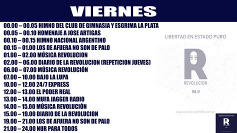 REVOLUCION 98 9 LIBERTAD EN ESTADO PURO LA UNICA RADIO GIMNASISTA