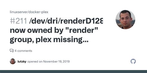 Devdrirenderd128 Now Owned By Render Group Plex Missing Permission · Issue 211