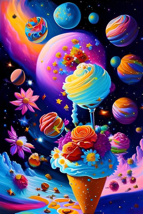 Download Ai Generated Ice Cream Planets Royalty Free Stock