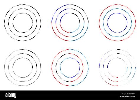 Dotted Circles Dot Circle Vector Illustration On White Background
