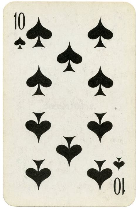 Ten Of Spades Old Grunge Soviet Style Playing Card Stock Image Image