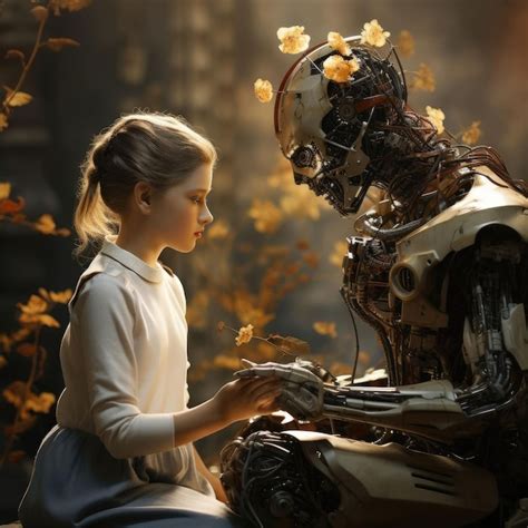 Premium Photo Talk To Ai Generation Robot Talking Between Human And