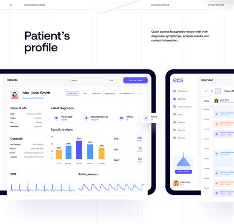 Eos Cardio Rehab Tablet App Healthcare Dashboard Behance