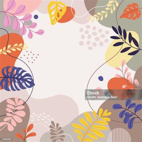 디자인 배너 프레임 배경입니다 화려한 포스터 배경 벡터 일러스트 레이 션입니다 이국적인 식물 가지 아름다움 유행 및 자연적인 제품 건강 결혼식 및 사건을 위한 예술 인쇄 0