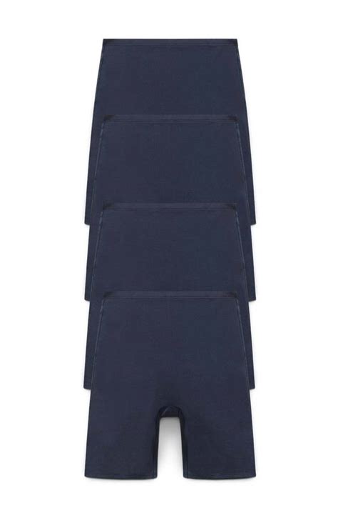 4 Pack Organic Cotton Panty With Long Legs Dark Blue