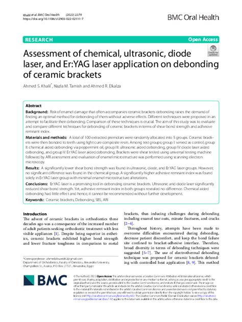 Pdf Assessment Of Chemical Ultrasonic Diode Laser And Eryag Laser