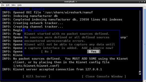 Wireless Scanning With Kismet Kali Linux Wireless Penetration Testing