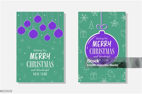 소원이 담긴 크리스마스 공 모음 인사말 카드 디자인입니다 벡터 일러스트 레이 션 개체 그룹에 대한 스톡 벡터 아트 및 기타