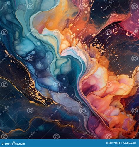 Ethereal Dreamscape Vibrant Swirling Patterns In Abstract Mindscape Artwork Stock Illustration