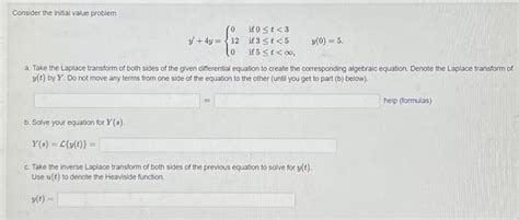 Solved Consider The Initial Value Problem Y 4y 12 0