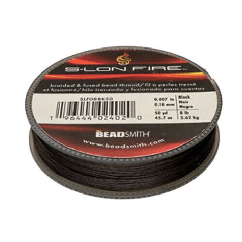 S Lon Braided Bead Thread Black 6lb And 8lb Jamess Place