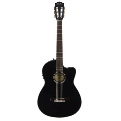 Fender Cn 140sce Classical Electric Nylon Guitar Black With Hard Case