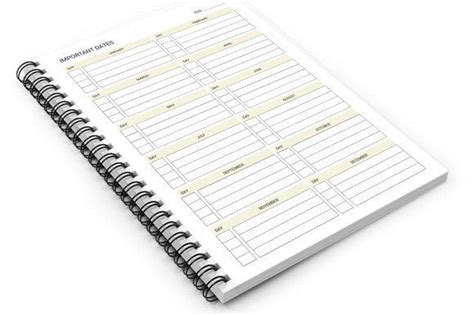 Important Dates Printable Graphic By Graphichero · Creative Fabrica