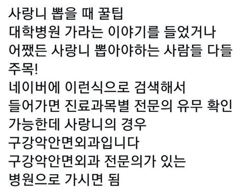 사랑니 뽑을 때 꿀팁 인스티즈 Instiz 이슈 카테고리