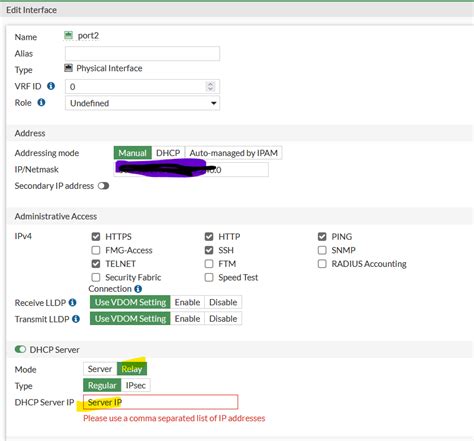 Vlan Dhcp Relay Over Site To Site Vpn Fortinet Community