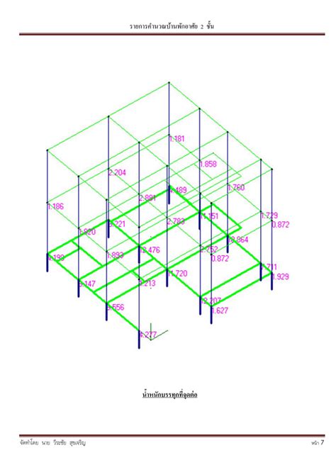 รายการคำนวณบ้านพักอาศัย 2 ชั้น ใช้ โปรแกรม Don Rc ในการออกแบบ
