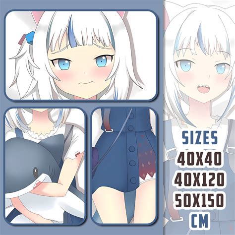 Gawr Gura Body Pillow Cover Vtuber Pillow Case Hololive Eng Etsy