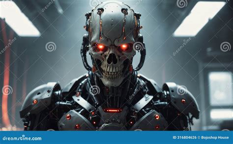 Futuristic Close Up Of A Robot Head Or Cyborg Helmet Stock Image