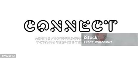 แบบอักษรโค้งมนอินเทรนด์ ตัวอักษรสร้างสรรค์ ตัวอักษรละตินตัวพิมพ์ใหญ่ Az และตัวเลขอาหรับ 09