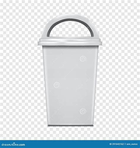 Dome Lid Dustbin Vector Mockup Blank White Dome Shaped Dust Bin Mock Up Garbage Waste