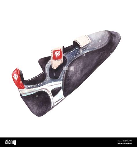Climbing Boulder Black Grey With Red Elements Shoes Rock Wall Climbing Equipment Watercolor