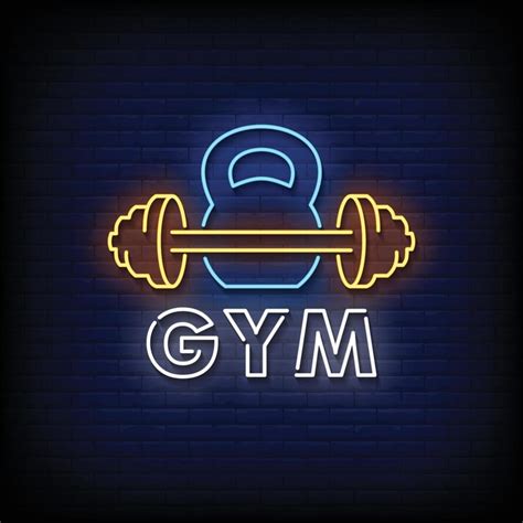 Gym Neon Signs Style Text Vector 6619108 Vector Art At Vecteezy
