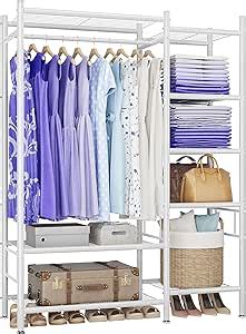 JOISCOPE Heavy Duty Clothes Rails Metal Freestanding Wardrobe Closet