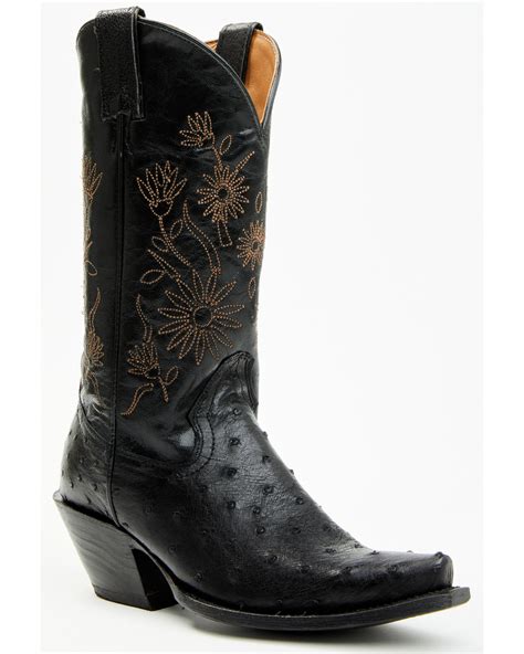 Shyanne Womens Daisie Exotic Full Quill Ostrich Western Boots Snip