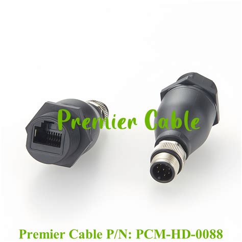 Ip67 Waterproof M12 To Rj45 Bulkhead Adapter M12 A Code 8 Pin Male To