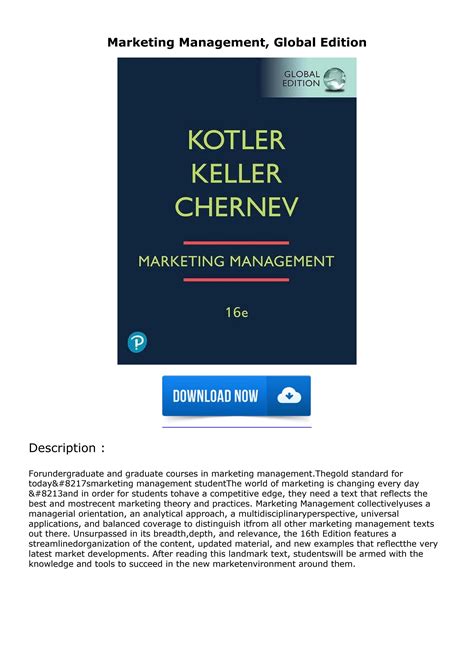 Pdf Download Marketing Management Global Edition Full By