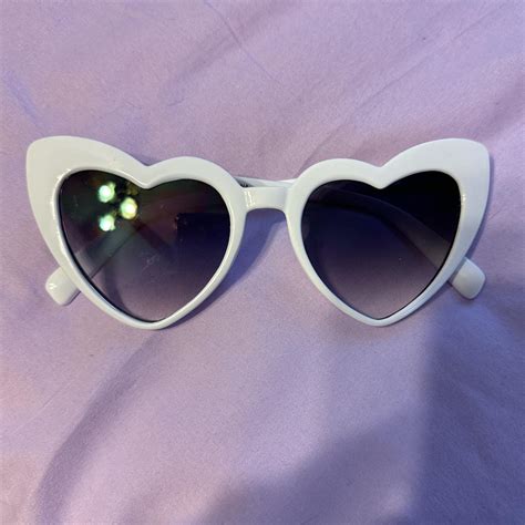 White Heart Shaped Sunglasses Had These For A While Depop