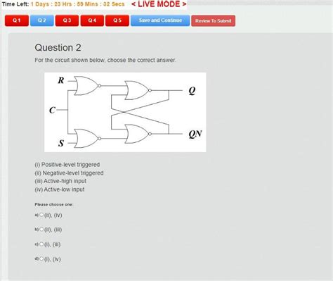 Solved For The Circuit Shown Below Choose The Correct Chegg