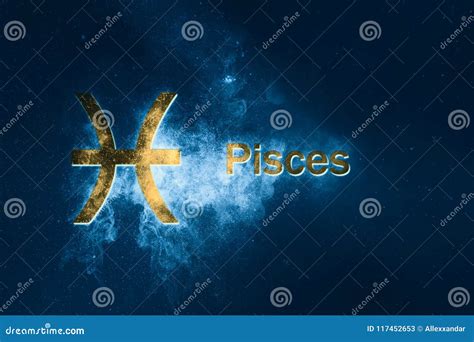 Pisces Horoscope Sign Abstract Night Sky Background Stock Illustration