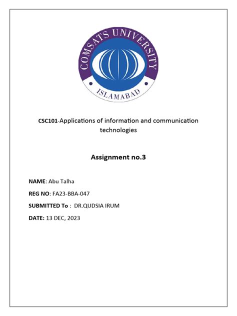 assignment no 3 pdf spreadsheet databases