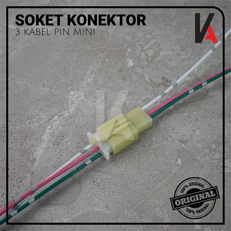 Jual Soket Sambung 3 Pin Kecil Mini Socket Kabel Konektor Mobil Motor