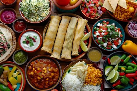 Mexican Food Traditional Mexican Dishes Top View Stock Image Image