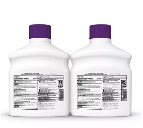 2 Pack Laxative Polyethylene Glycol Kirkland Signature Laxaclear 100