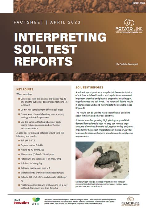 Interpreting Soil Test Reports — Potatolink